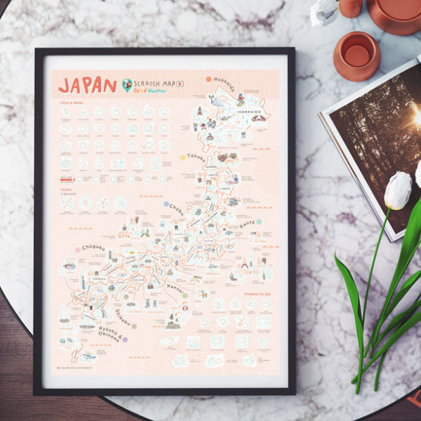 Japan Scratch Off Map - Scratch Off Japan Scratch Map Travel Poster ...