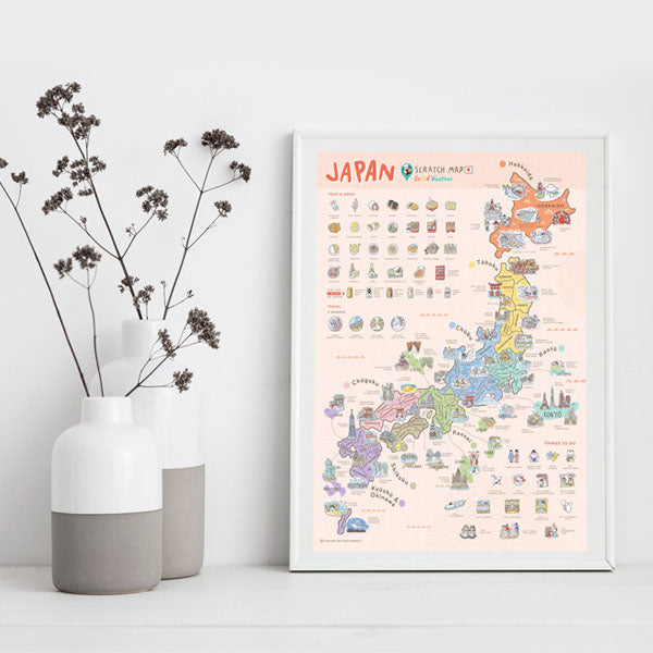 Japan Scratch Off Map - Scratch Off Japan Scratch Map Travel Poster ...